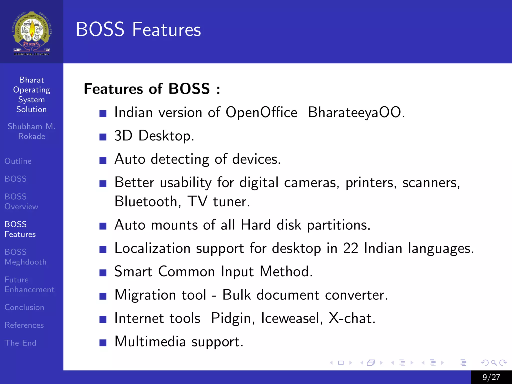 Boss-Bharat Operating System Solution Presentation | PDF