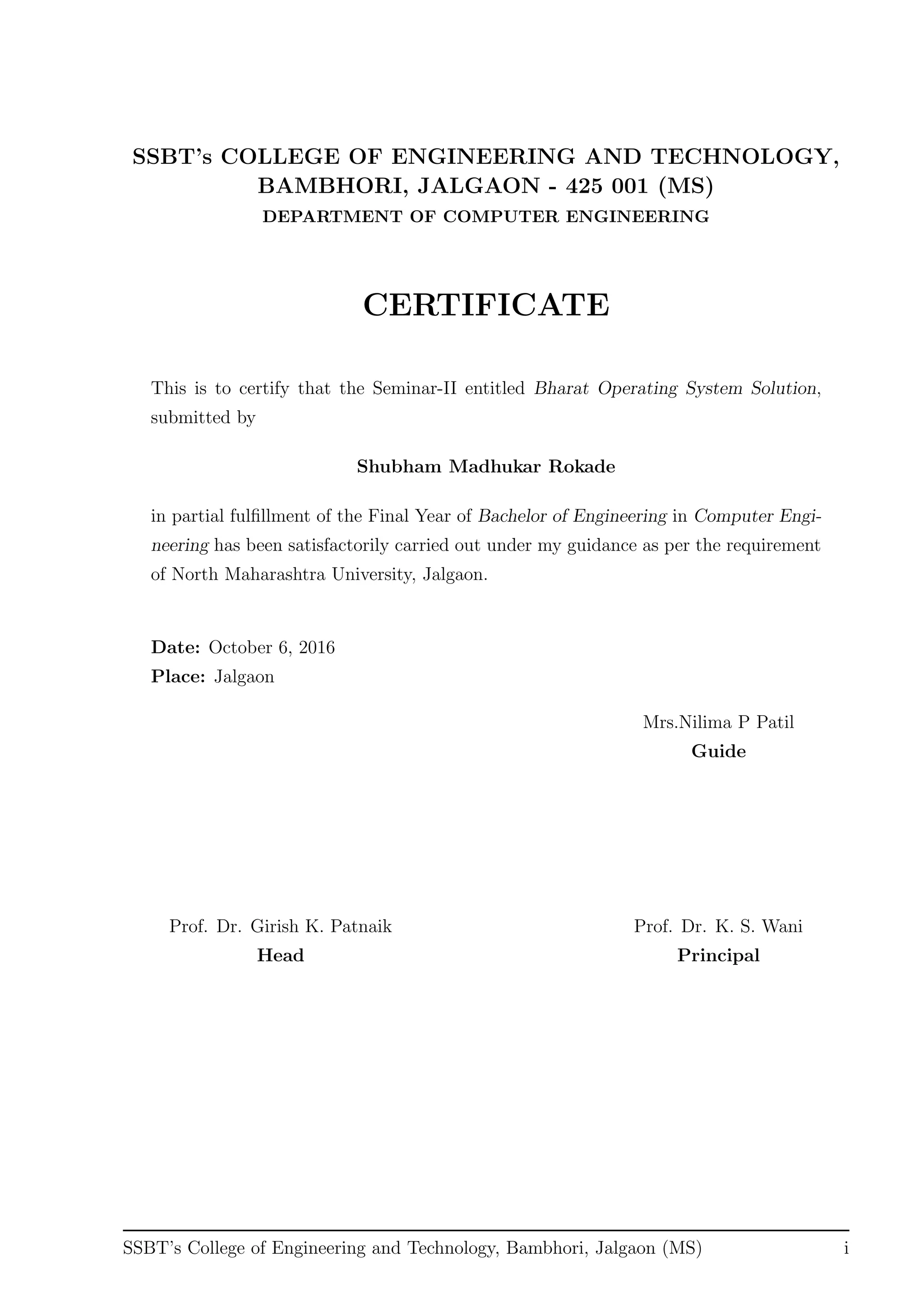Boss-Bharat Operating System Solution Report | PDF