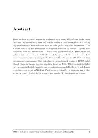 Boss-Bharat Operating System Solution Report | PDF