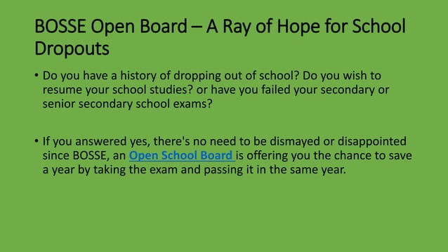 BOSSE open school board | PPT
