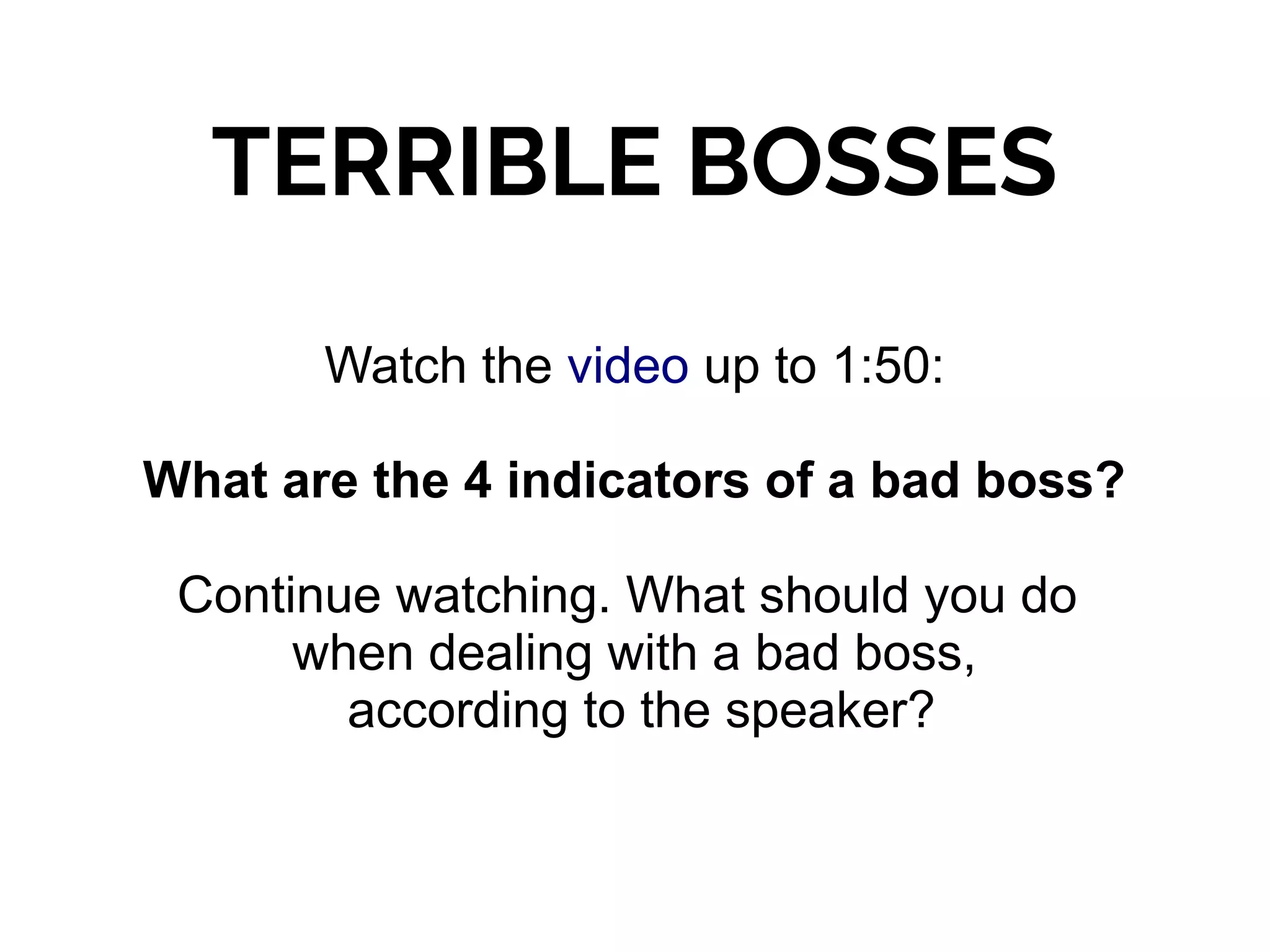 Bosses -business English speaking prompts | PPT