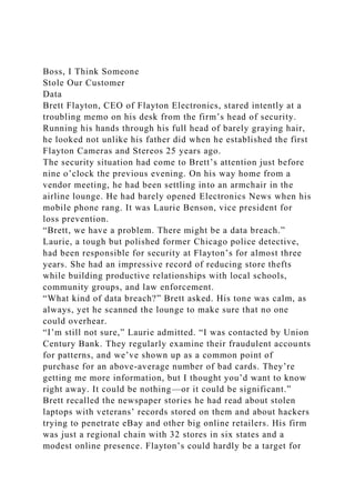 Boss, I Think SomeoneStole Our CustomerData Brett Flayton, C.docx