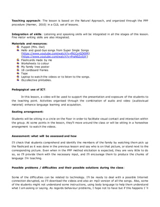 TPD - Kindergarten - Lesson 3 | DOCX