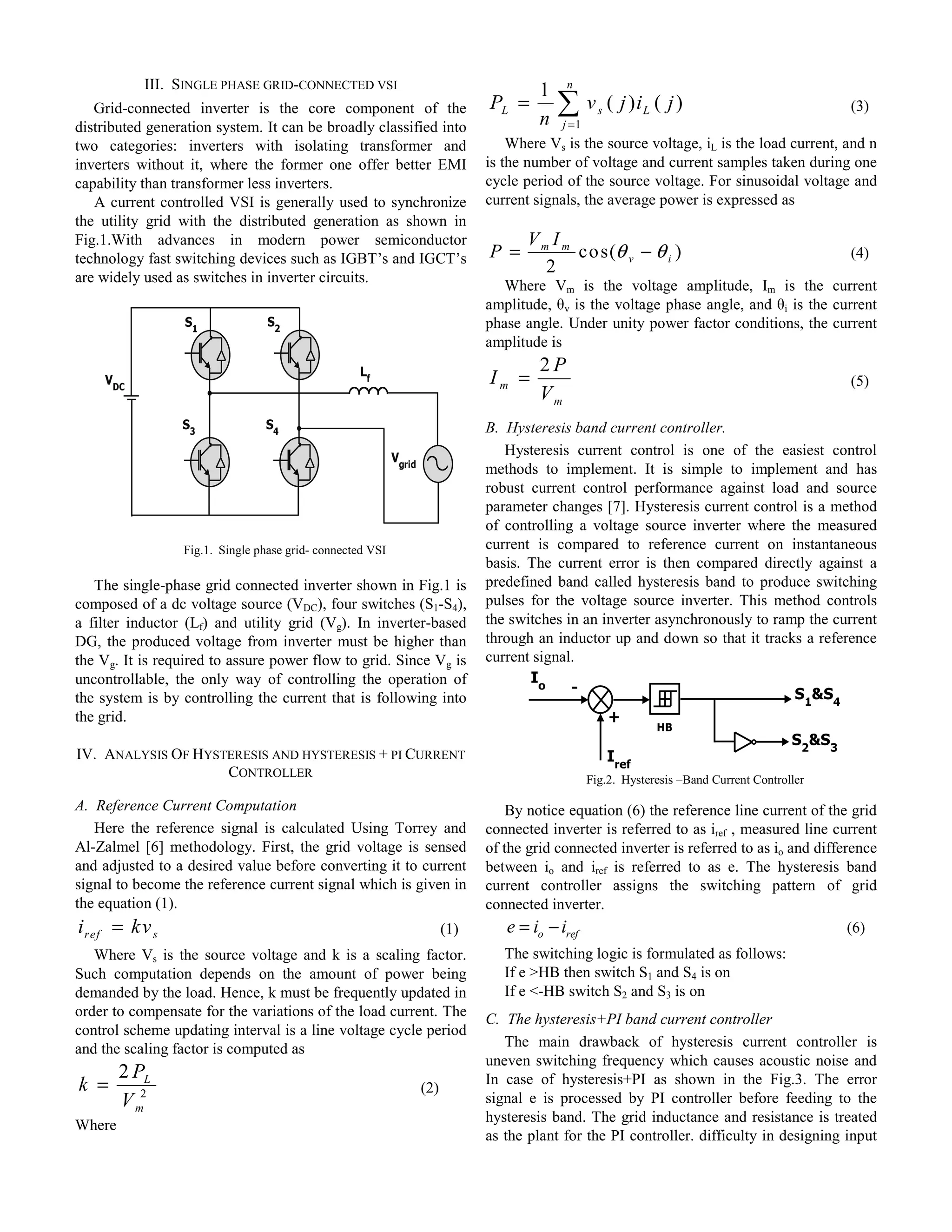 Single phase grid connected PWM Inverter using PI controller | PDF
