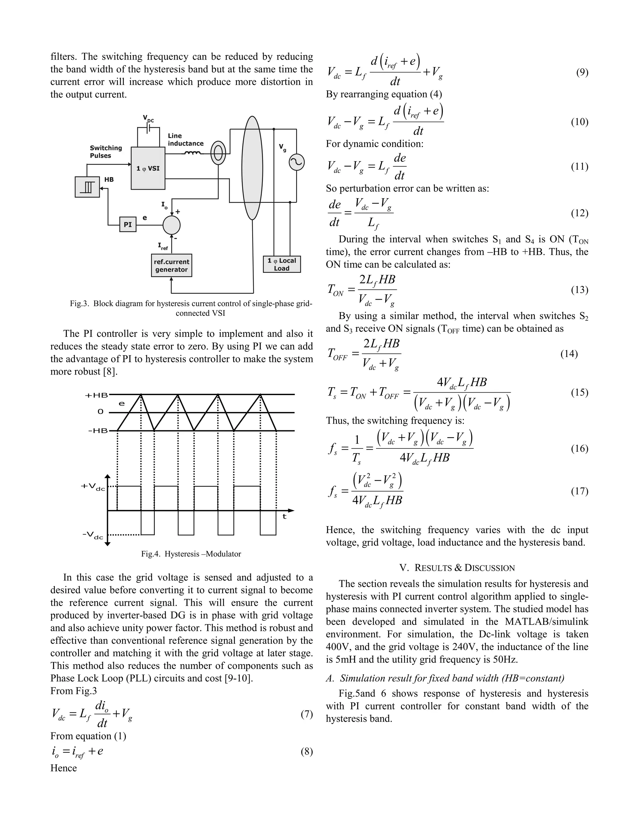 Single phase grid connected PWM Inverter using PI controller | PDF