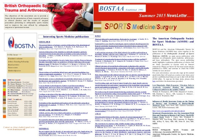 The British Orthopaedic Sports BOSTAA newsletter 2015 P3