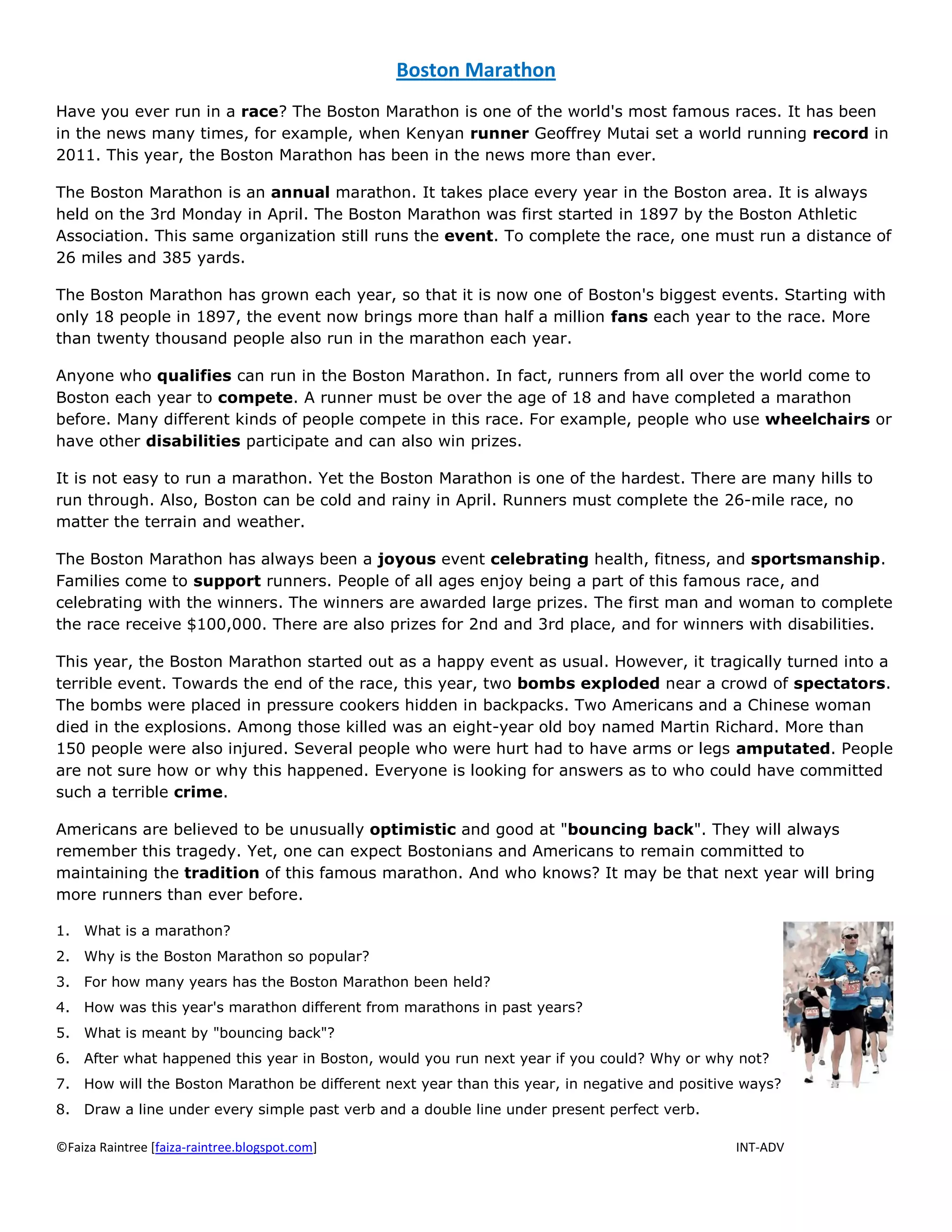 Boston marathon | PDF