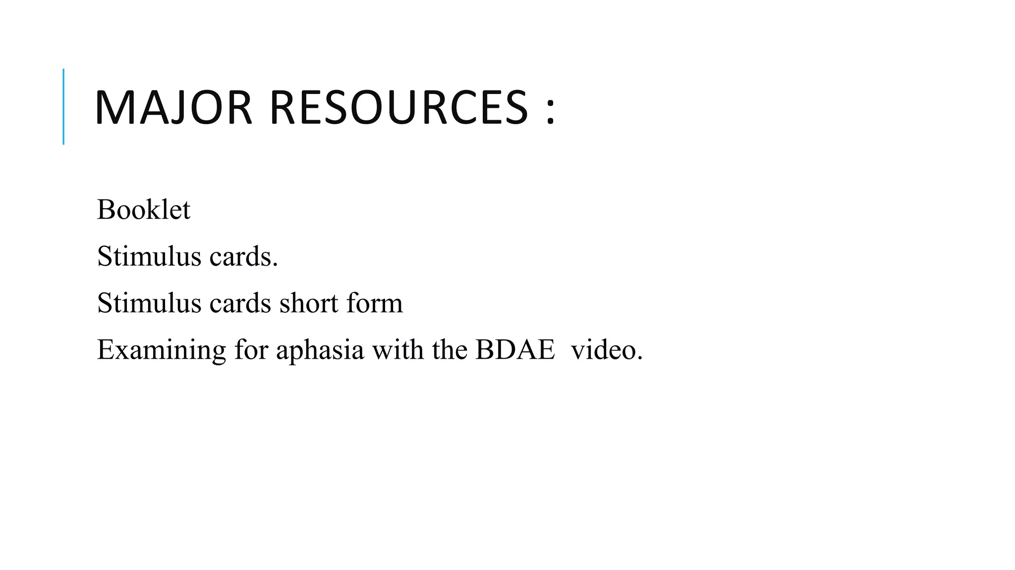 Boston diagnostic aphasia examination | PPTX