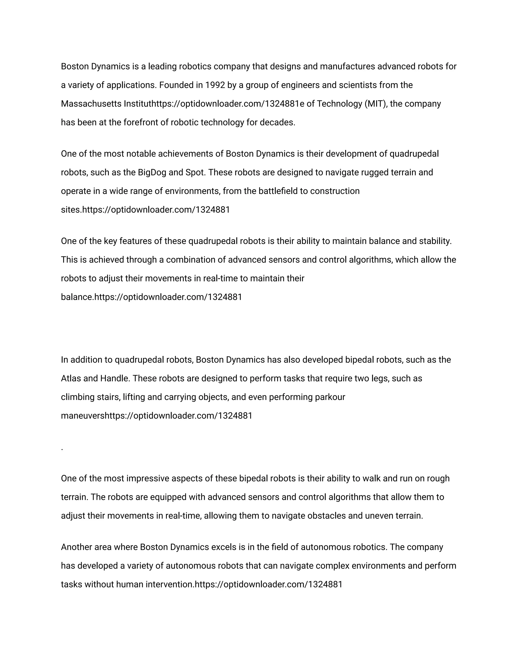 Boston dynamics. | PDF