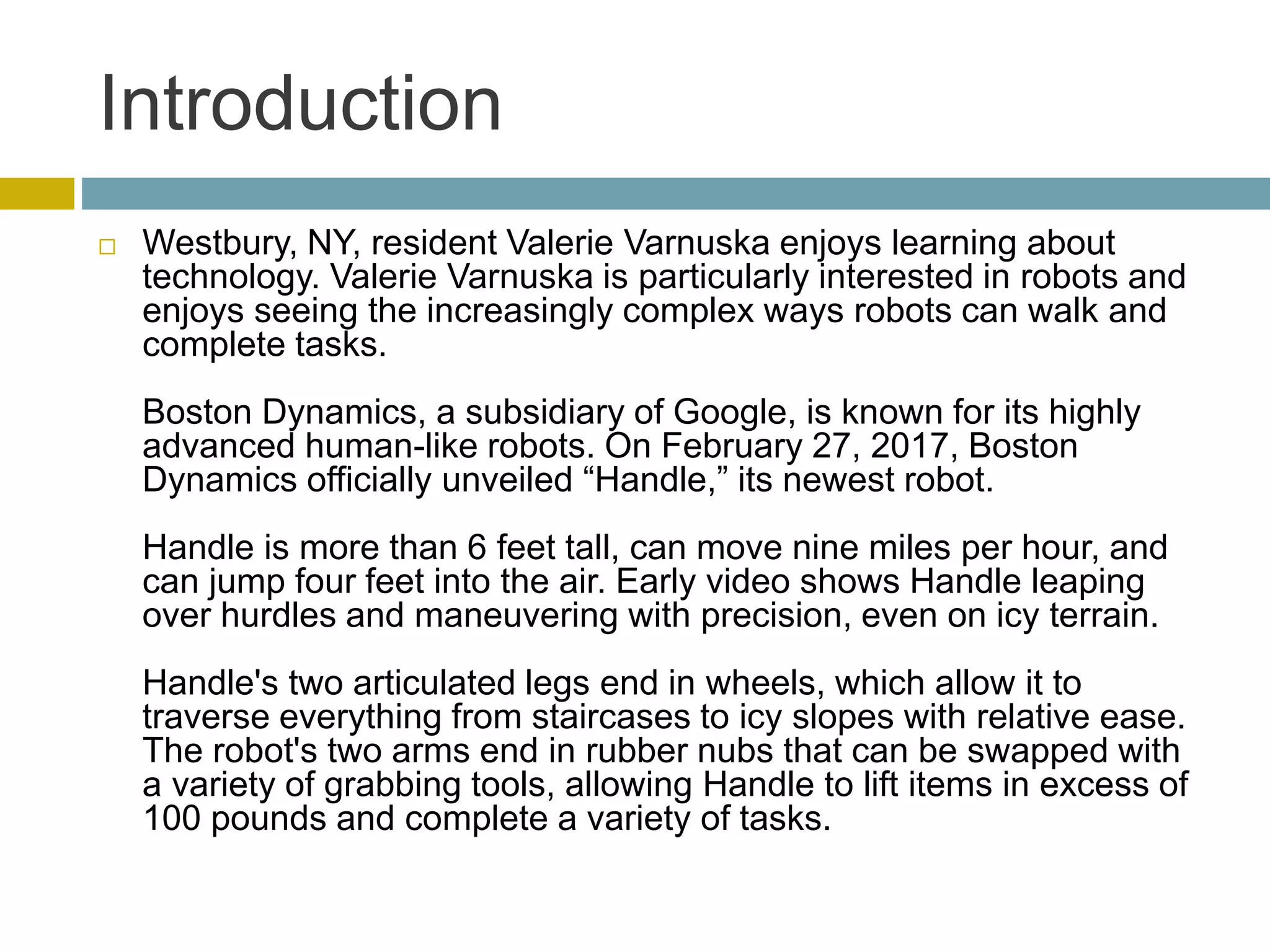 Boston Dynamics Unveils Handle the Robot | PPTX