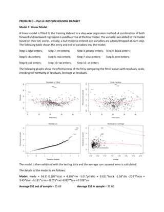 Regression Analysis and model comparison on the Boston Housing Data | PDF
