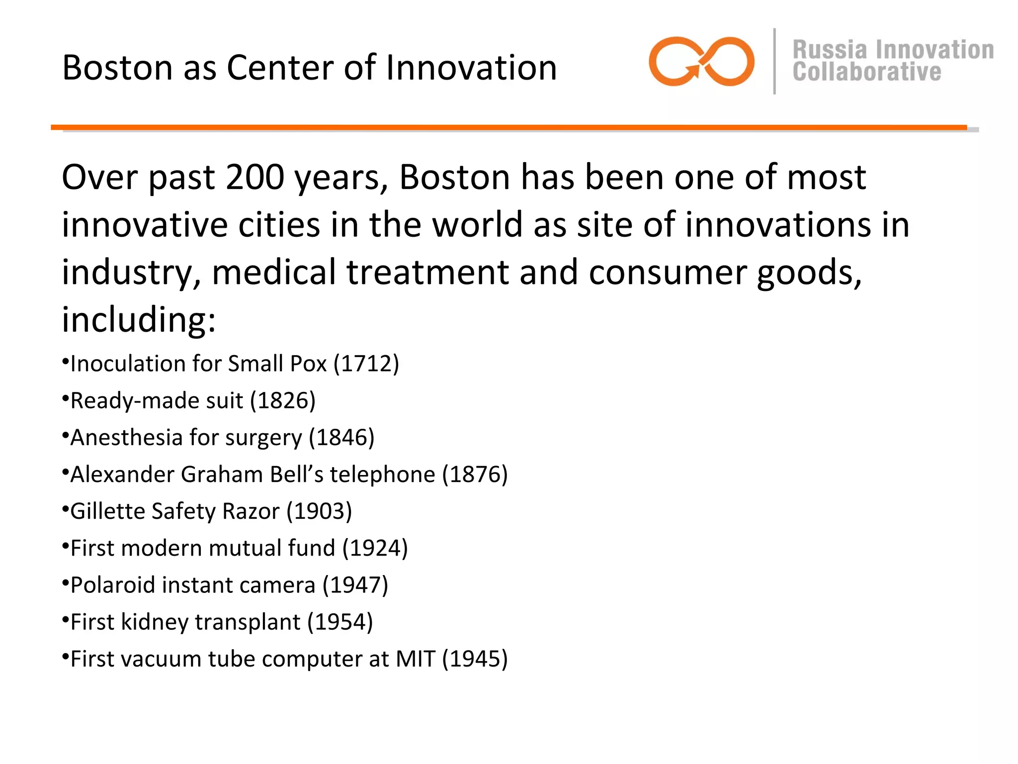 Boston innovation ecosystem st. petersburg | PPT
