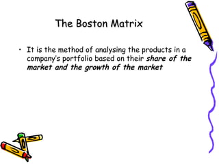Boston matrix and product life cycle | PPT
