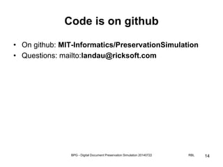 Digital Document Preservation Simulation - Boston Python User's Group | PPT