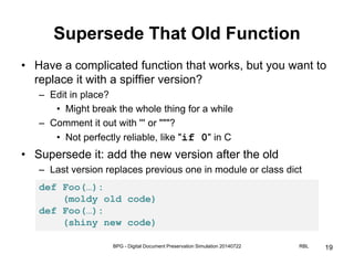 Digital Document Preservation Simulation - Boston Python User's Group | PPT