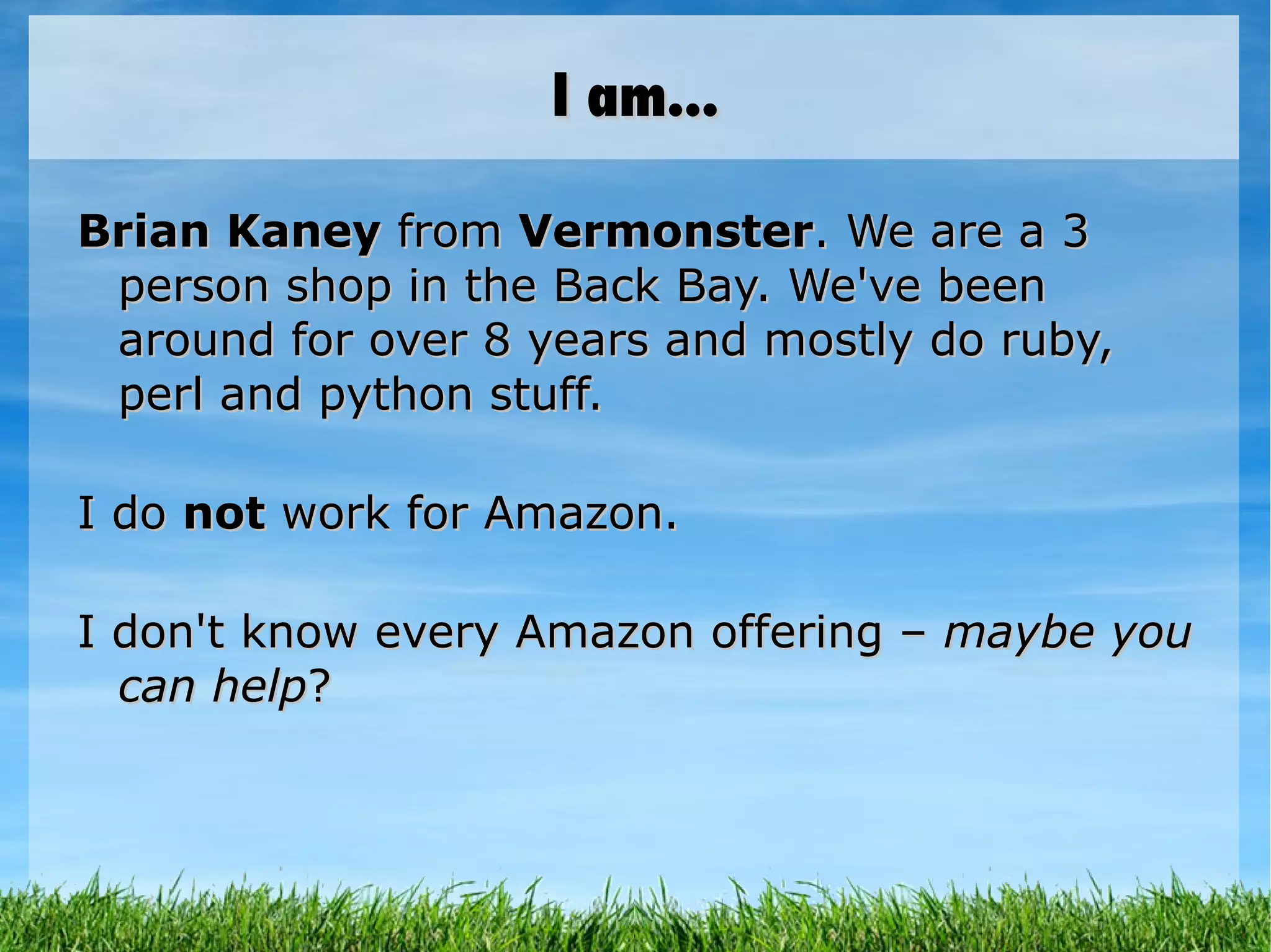 Bostonrb Amazon Talk | ODP