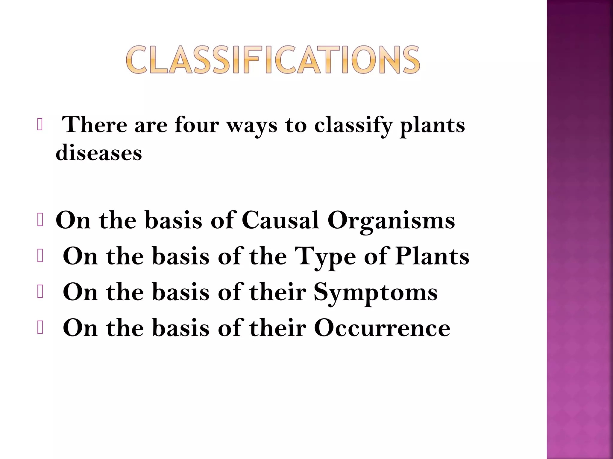 classification of plants Diseases | PPT