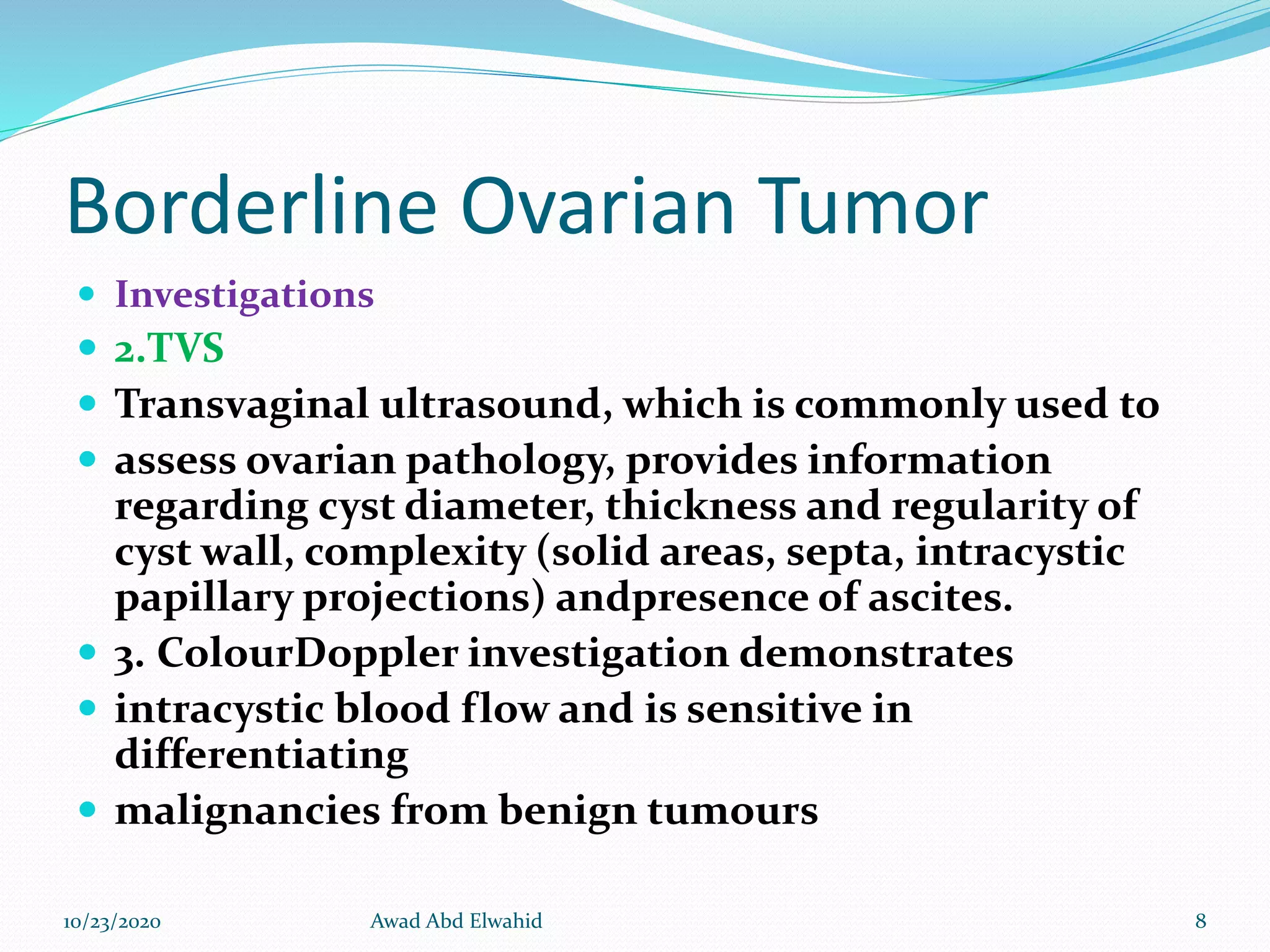 Border line ovarian Tumor | PPTX