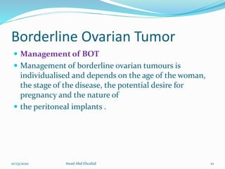 Border line ovarian Tumor | PPTX