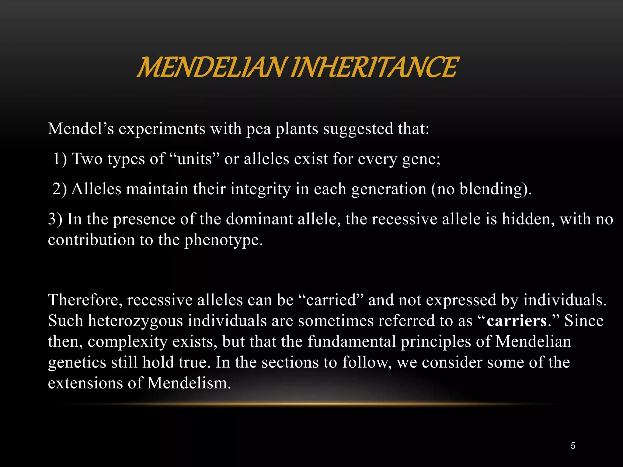 Extensions of mendelian inheritance | PPTX