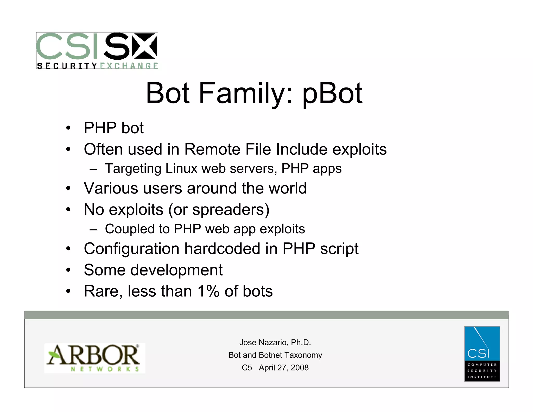Bot and Botnet Taxonomy | PPT