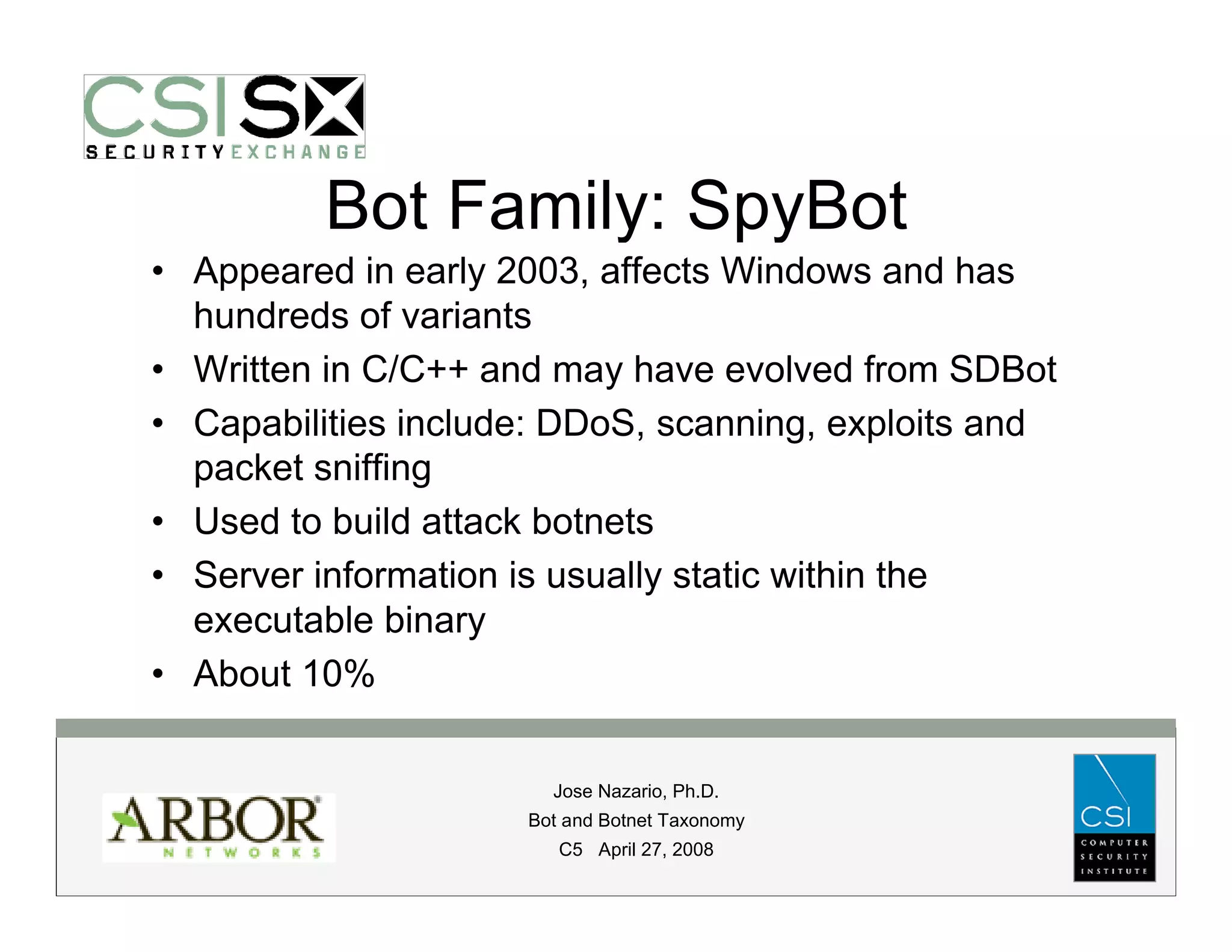 Bot and Botnet Taxonomy | PPT