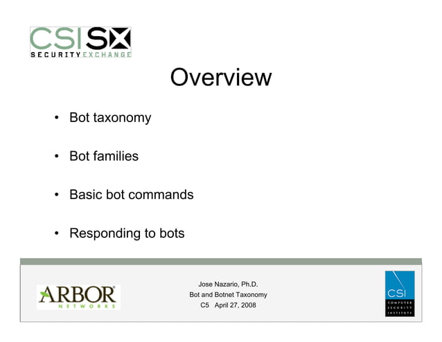 Bot and Botnet Taxonomy | PPT