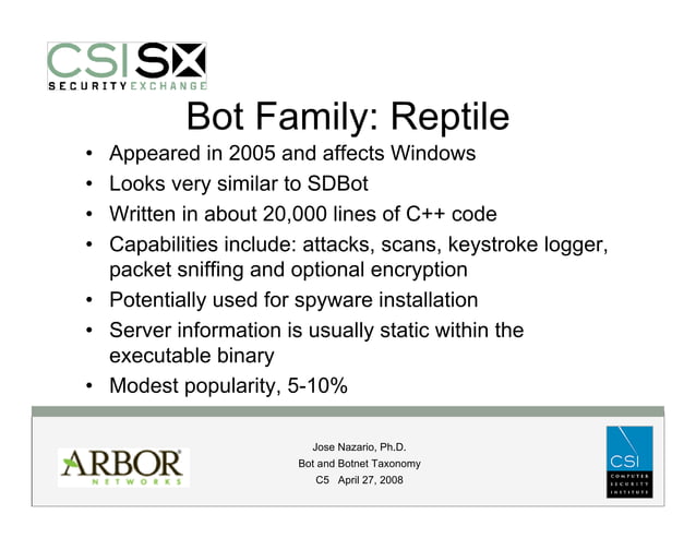 Bot and Botnet Taxonomy | PPT