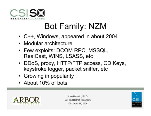 Bot and Botnet Taxonomy | PPT