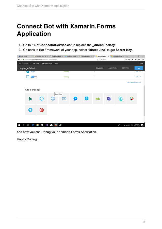 Bot Framework with Xamarin Forms | PDF
