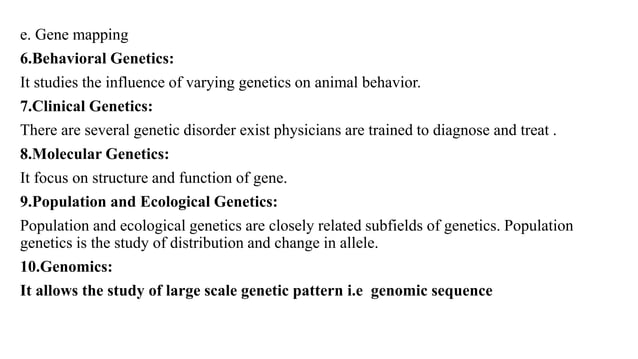 History of Genetics Genetics Scope and applications of genetics | PDF ...
