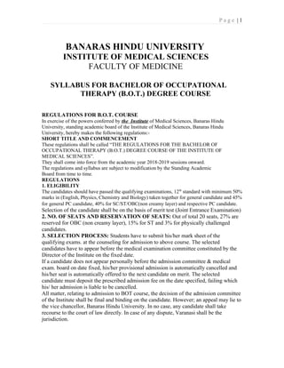 Syllabus of occupational therapy course,…………………………………. | DOC