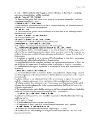 Syllabus of occupational therapy course,…………………………………. | DOC
