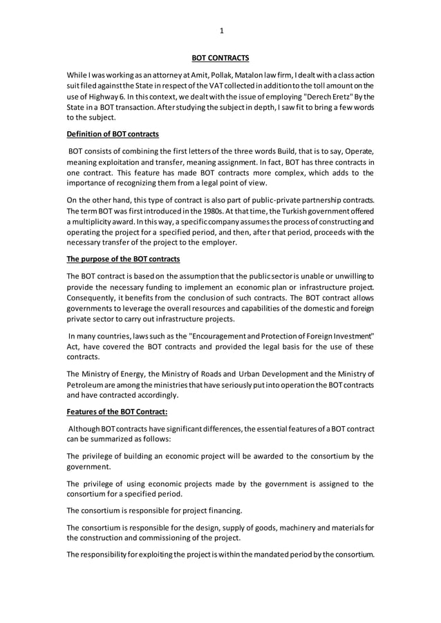 BOT Agreements | DOCX | Developmental Sites | Real Estate