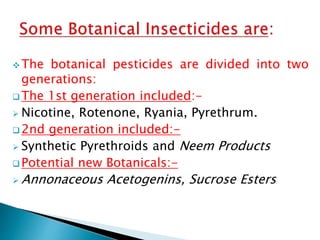 botanicalinsecticides biopesticides for insect control | PPTX