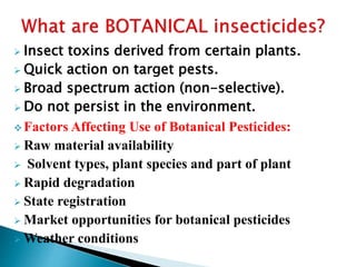 Botanical insecticides | PPTX