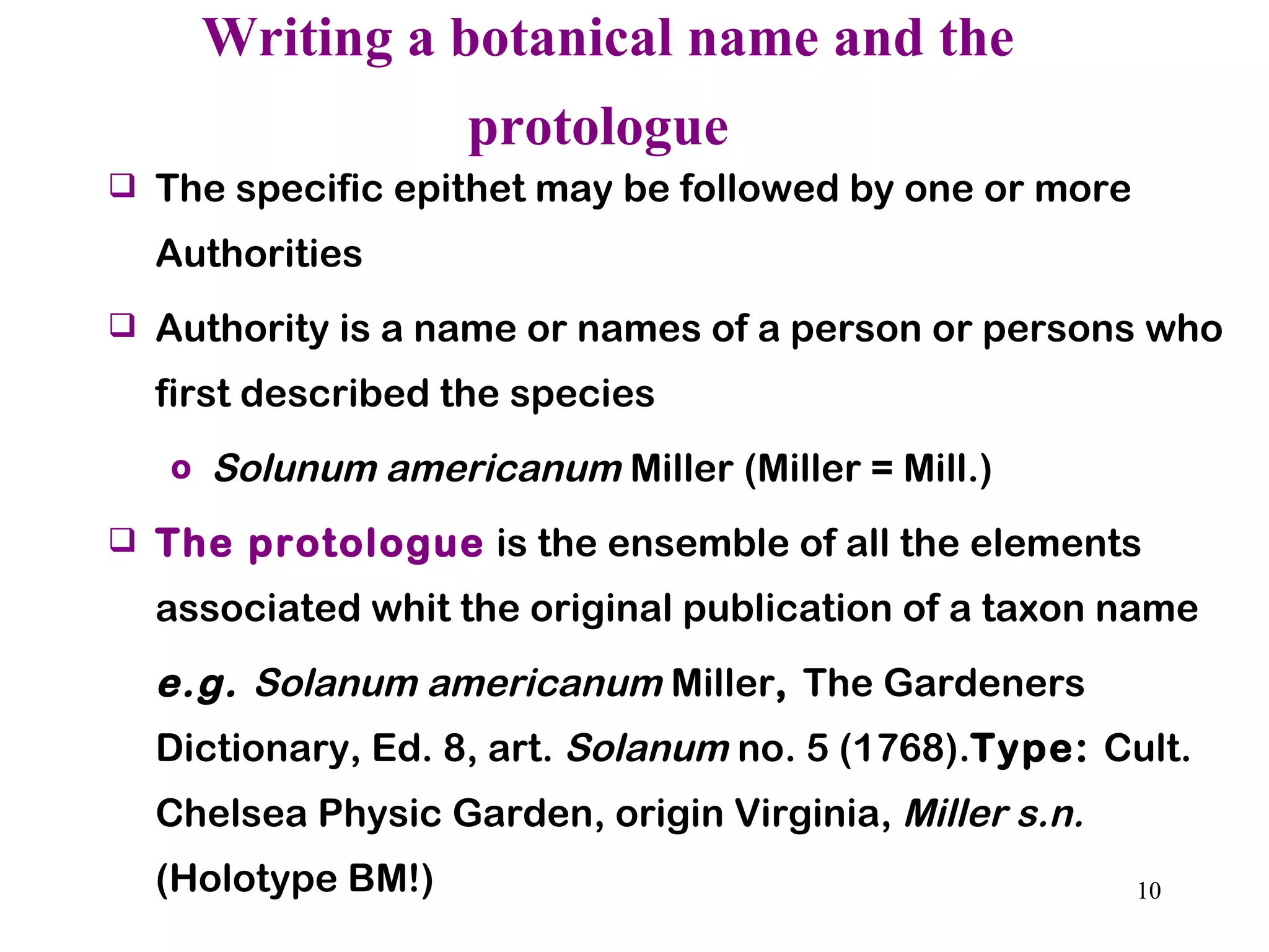 Botanical nomenclature | PPT
