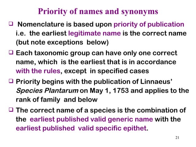 Botanical nomenclature | PPT | Biological Sciences | Science