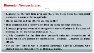 Botanical nomenclature | PPTX
