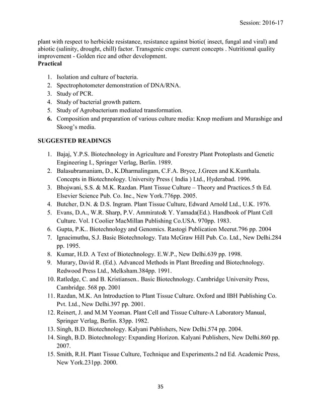 Botany 2016 17-syllabus(1) | PDF