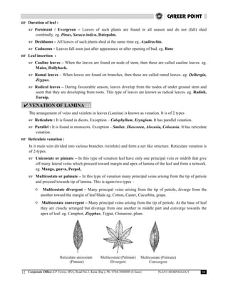 Botany plant morphology | PDF