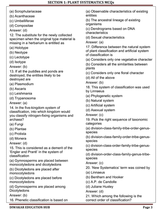 GATE Botany Book PDF [Sample PDF] | PDF