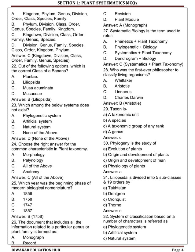 GATE Botany Book PDF [Sample PDF] | PDF