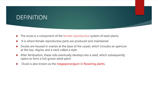 BOTANY –STRUCTURE OF OVULE Presentation by Karthika Dass | PPTX