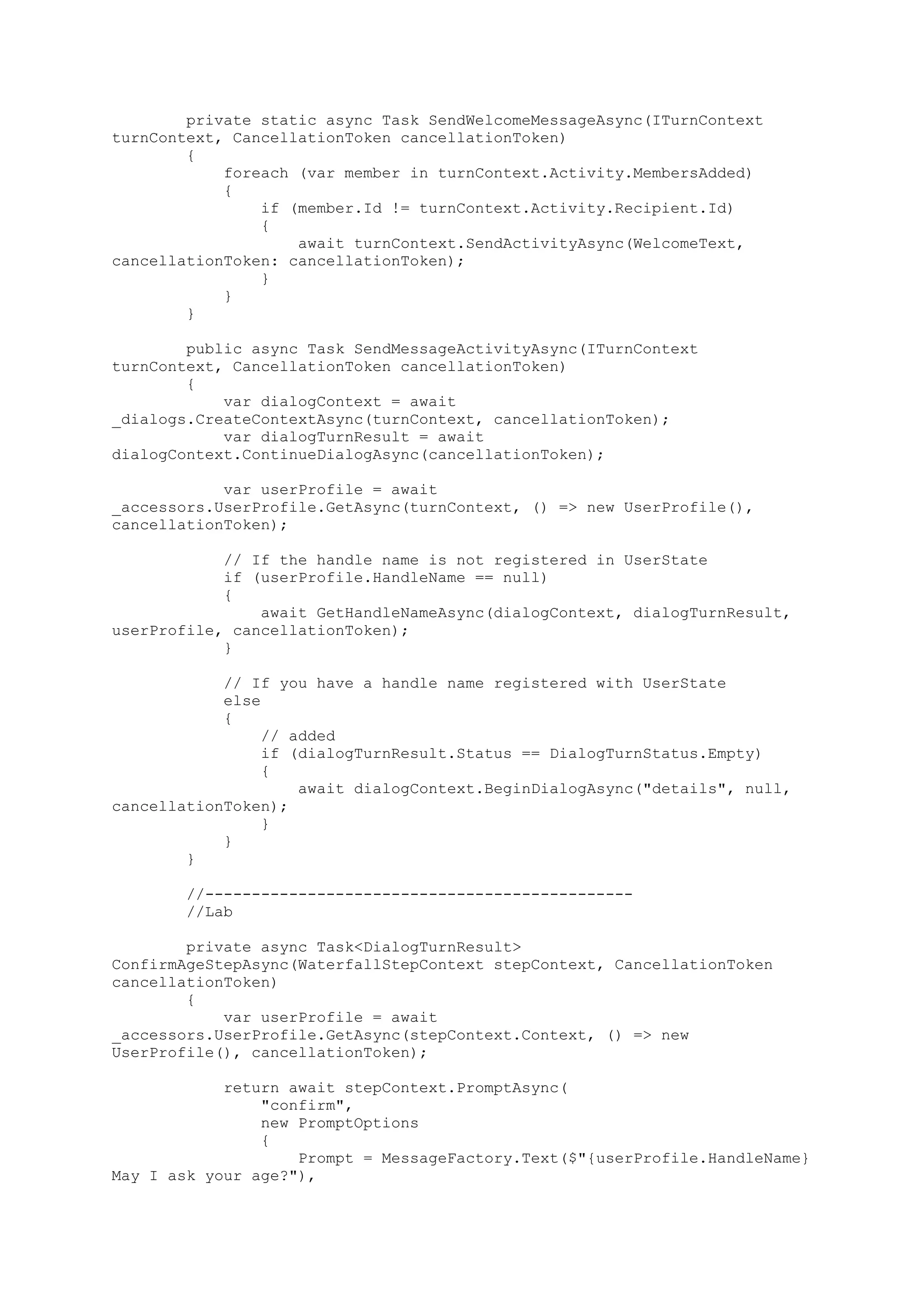 Bot builder v4 HOL | PDF