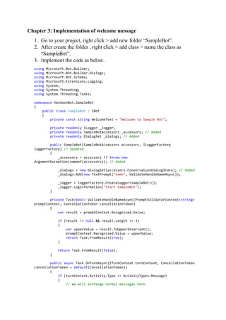Bot builder v4 HOL | PDF