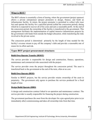 Bot(build operate transfer) | PDF