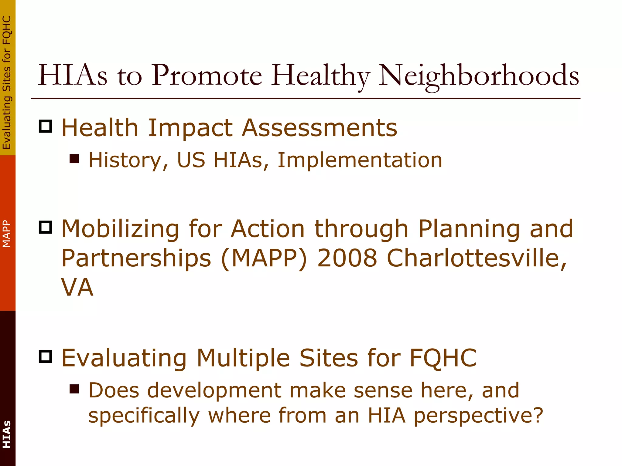 Health Impact Assessments | PPT