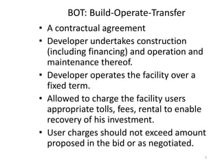 Bot contracts | PPT | Construction Industry | Industries