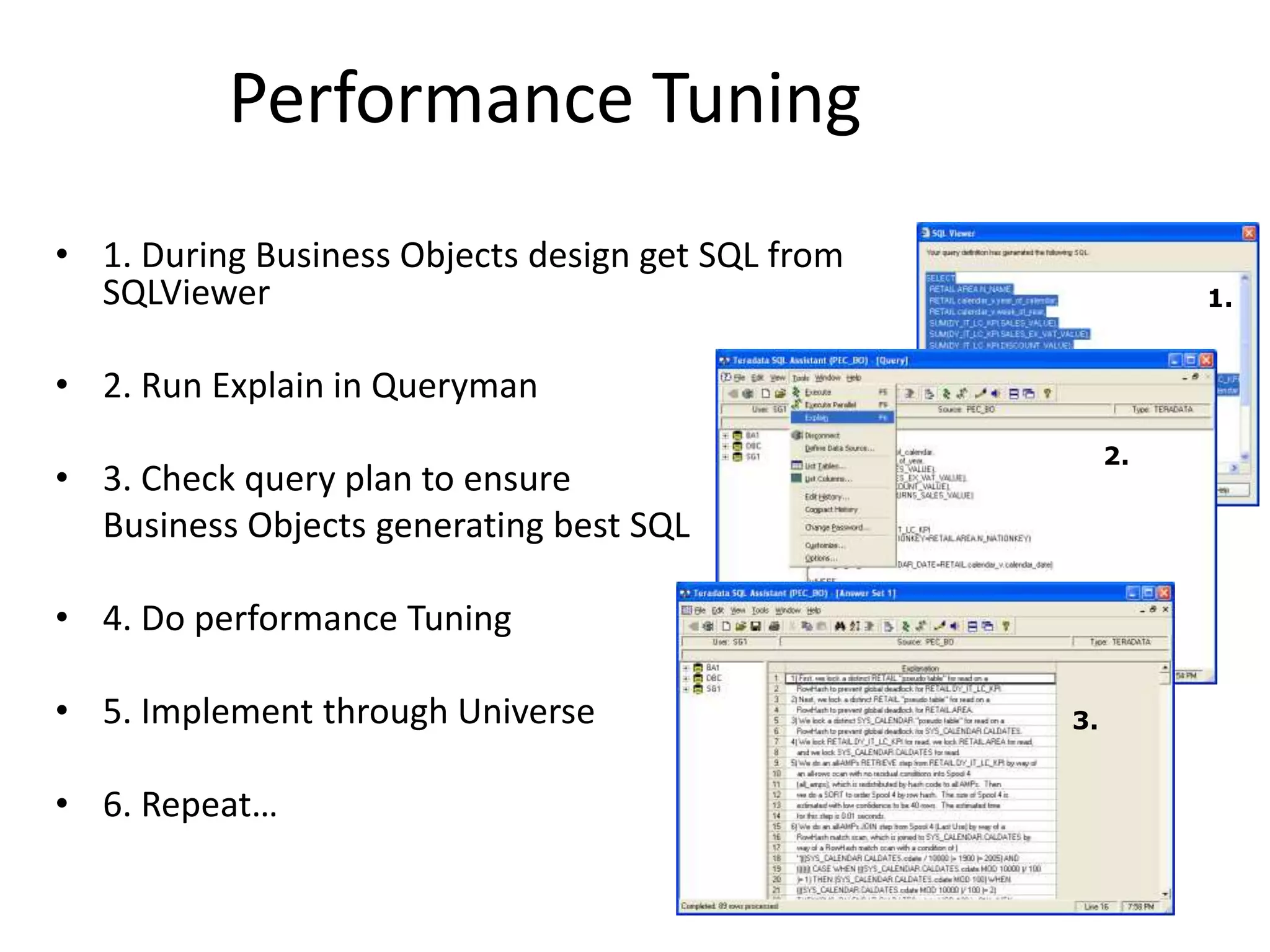 SAP BO and Teradata best practices | PPTX | Databases | Computer Software and Applications